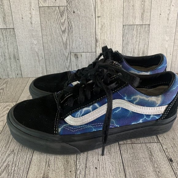 Vans | Shoes | Vans Old Skool Lightning Blue Mens 4 Women S 55 Skate ...